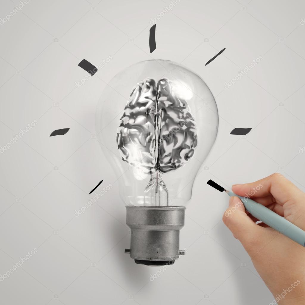 3d metal human brain in a light bulb as creative concept Stock Photo by ... 3d metal human brain in a light bulb as creative concept Stock Photo by ...