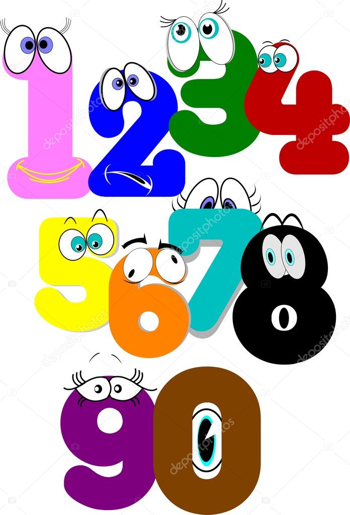 Cartoon Numbers With Faces