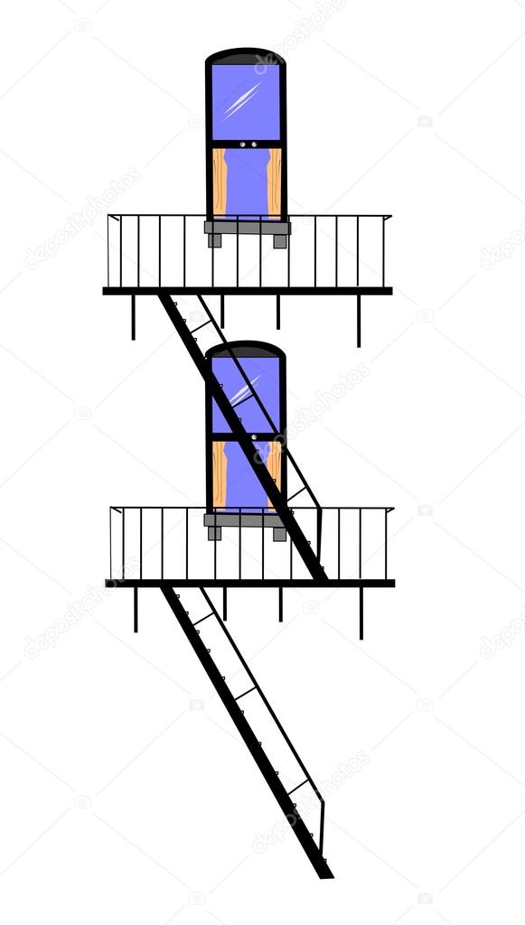 Fire escapes Stock Vector Image by ©retroartist #16929871