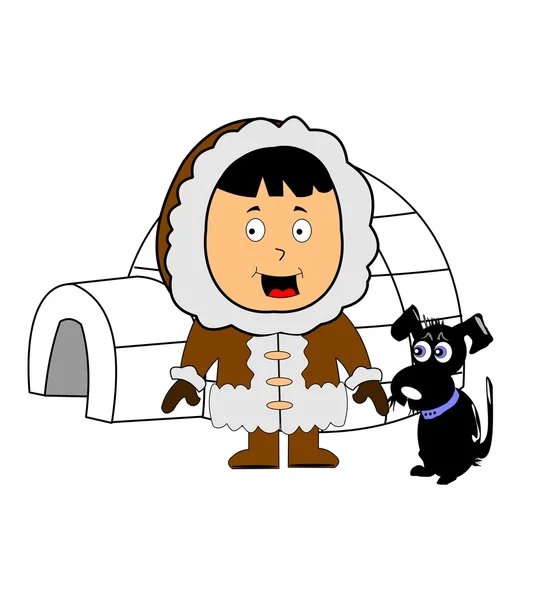 Dibujo animado esquimal imágenes de stock de arte vectorial | Depositphotos