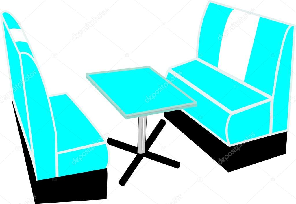 Cartoon Restaurant Booth