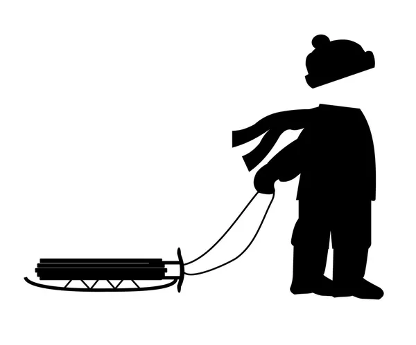 Bambino con slitta Vector Art Stock Images | Depositphotos