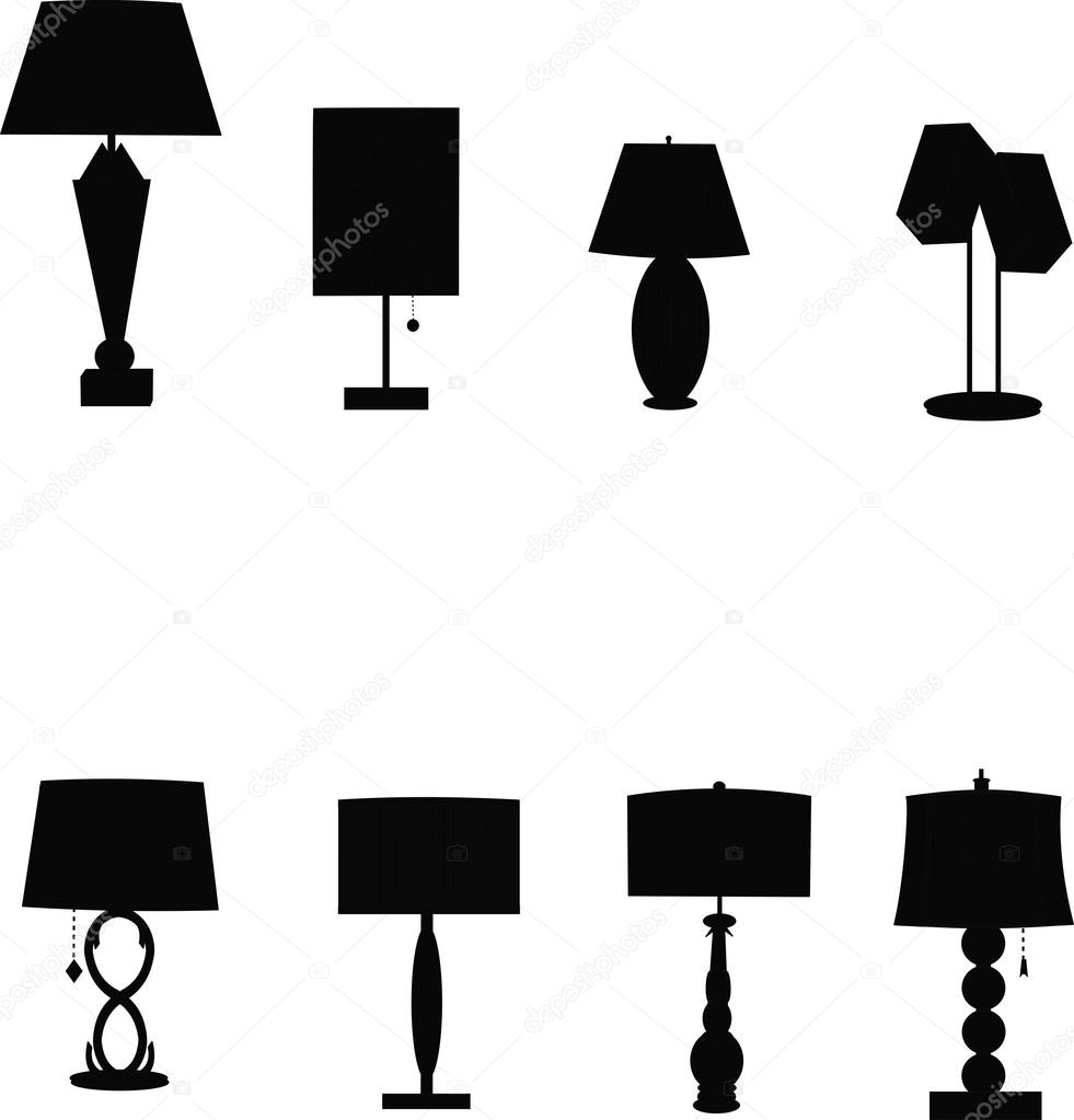 Retro table lamps templates — Stock Vector © retroartist #38168307