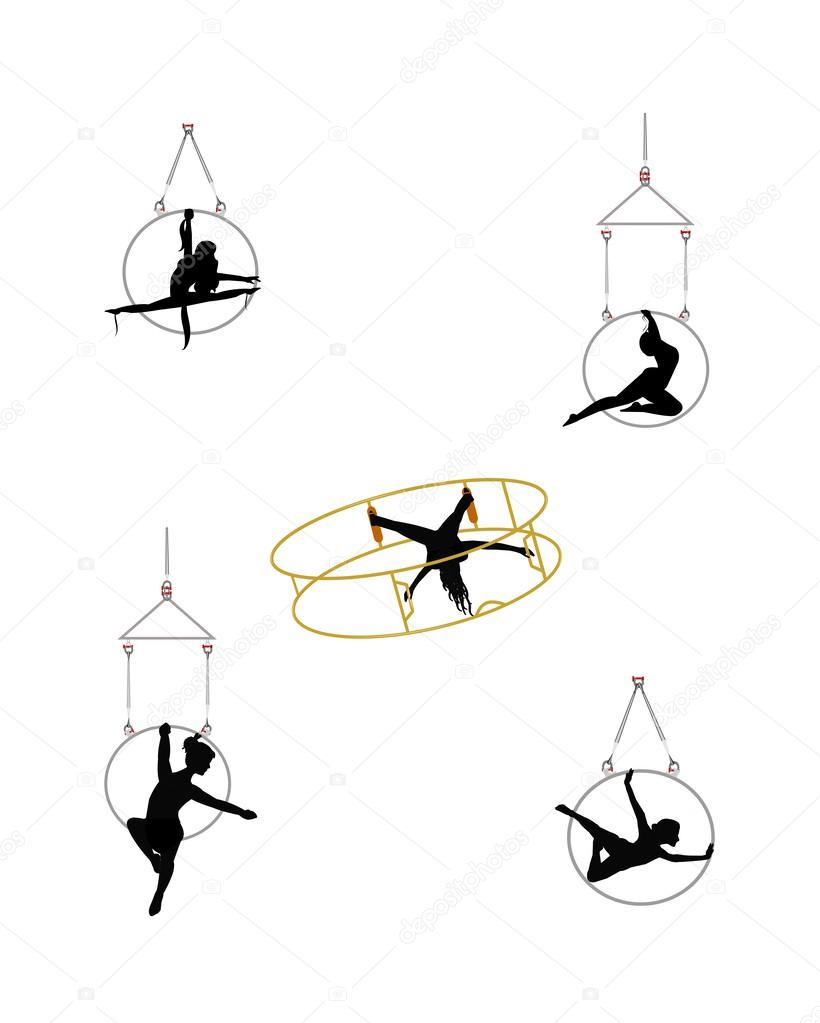 Aerial ring dancers — Stock Vector © retroartist #40803023