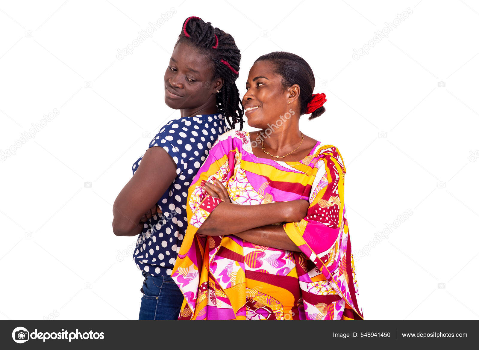 Two Women Standing Back Back Each Arms Crossed — Stock Photo © vystek ...