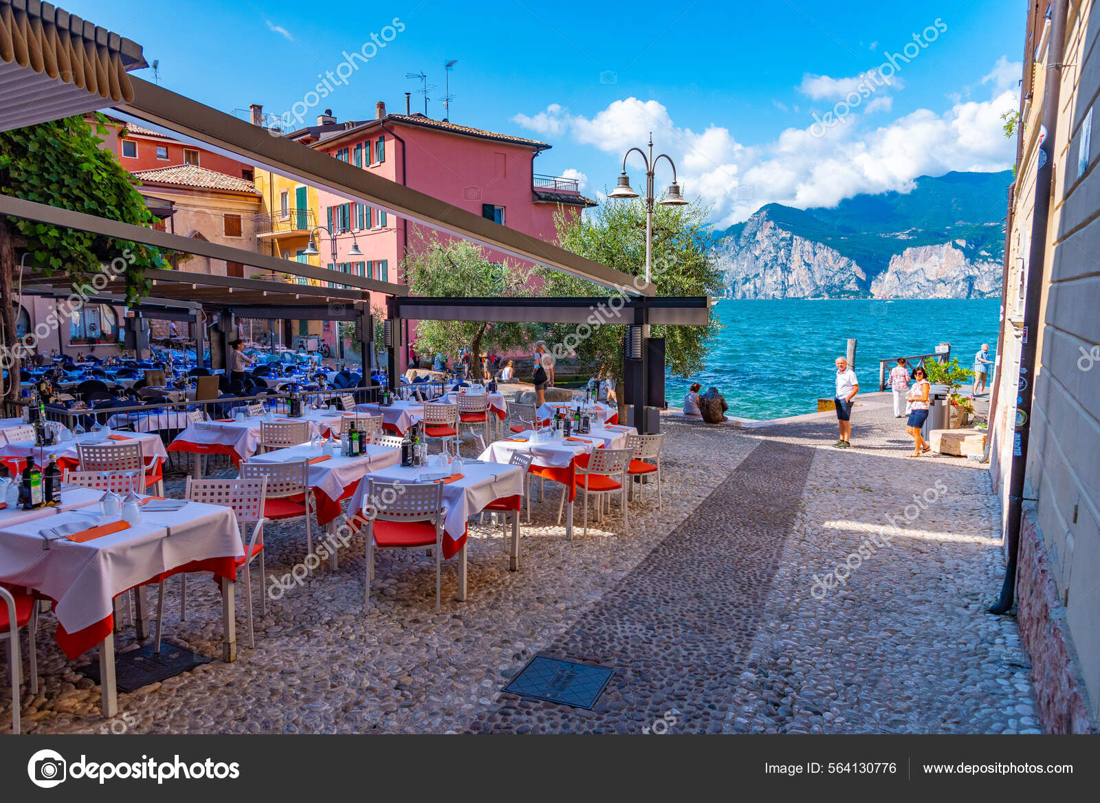 Malcesine Italy August 2021 Riverside Restaurant Malcesine Italy ...