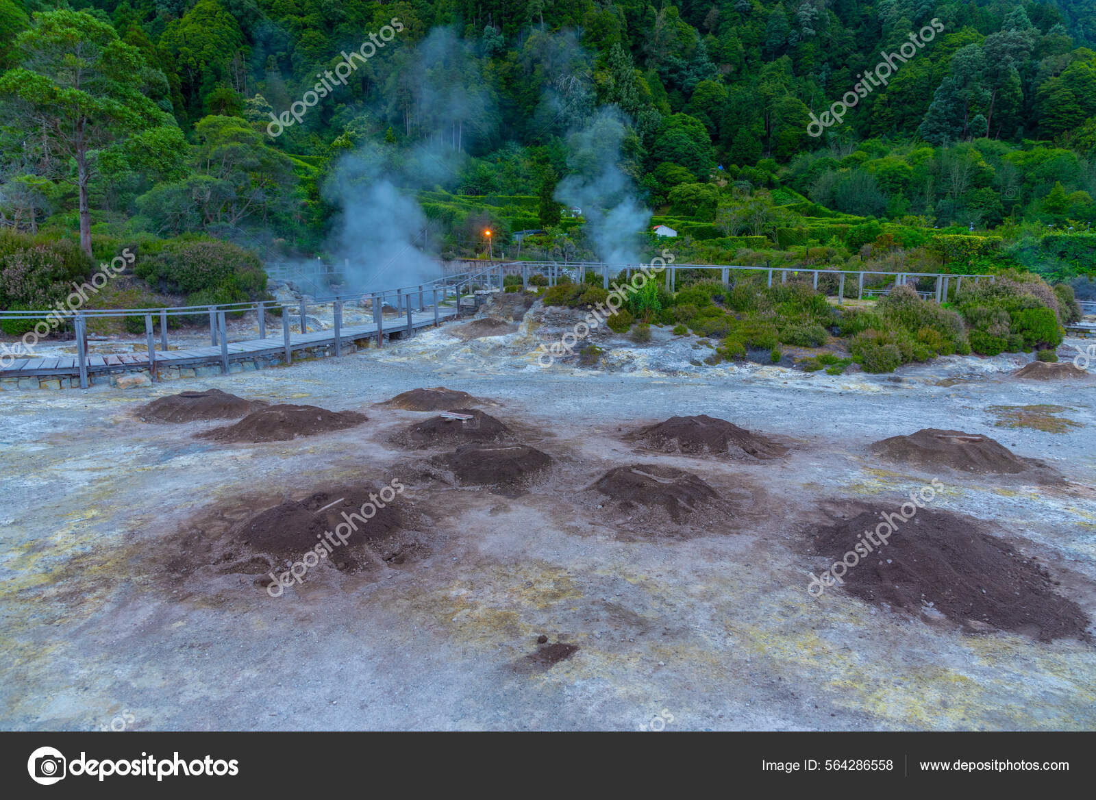 Fumaroles Furnas Lake Sao Miguel Island Portugal — Stock Photo ...