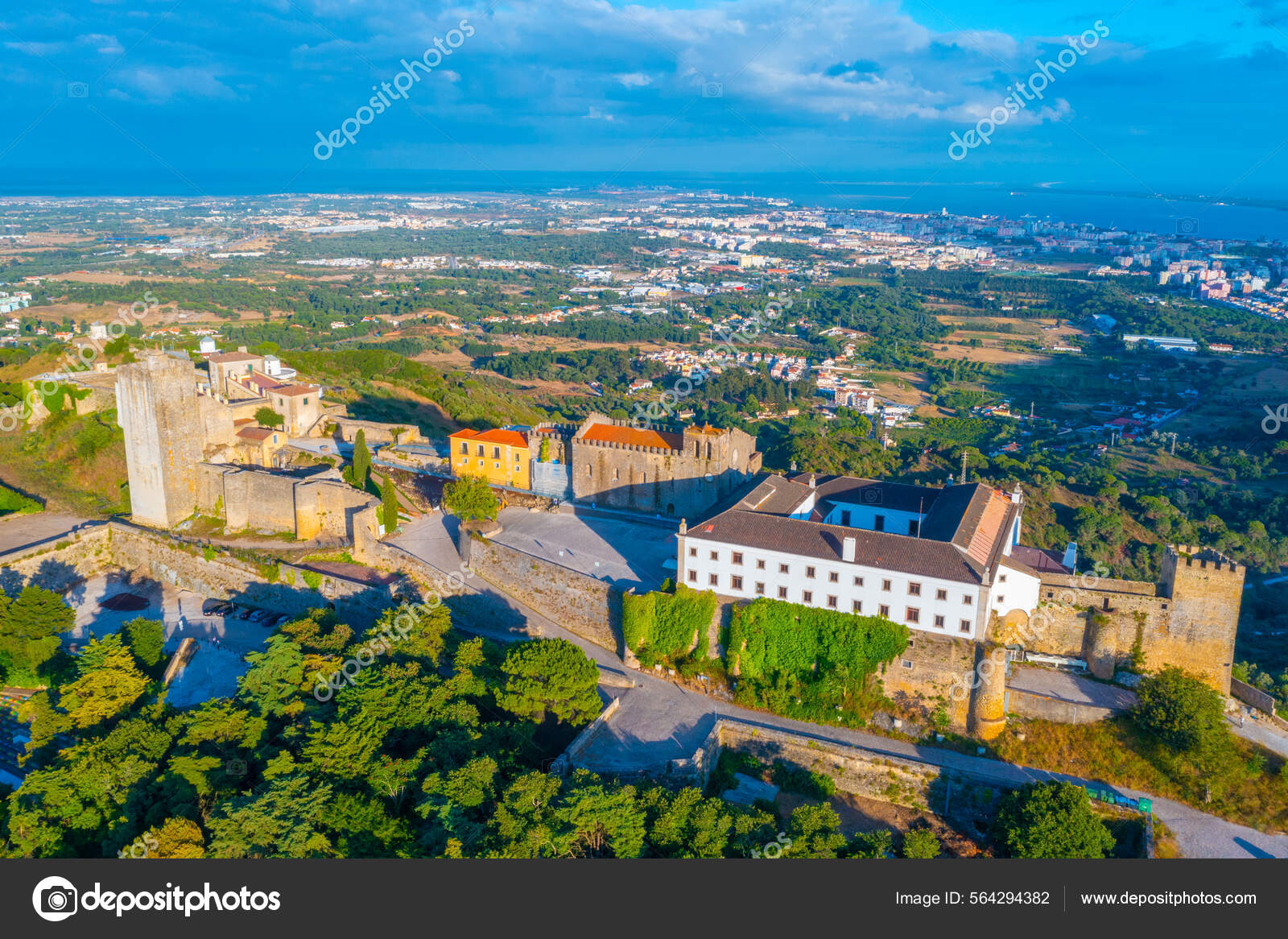 Aerial View Castle Palmela Setubal Portugal Stock Photo by ©Dudlajzov ...