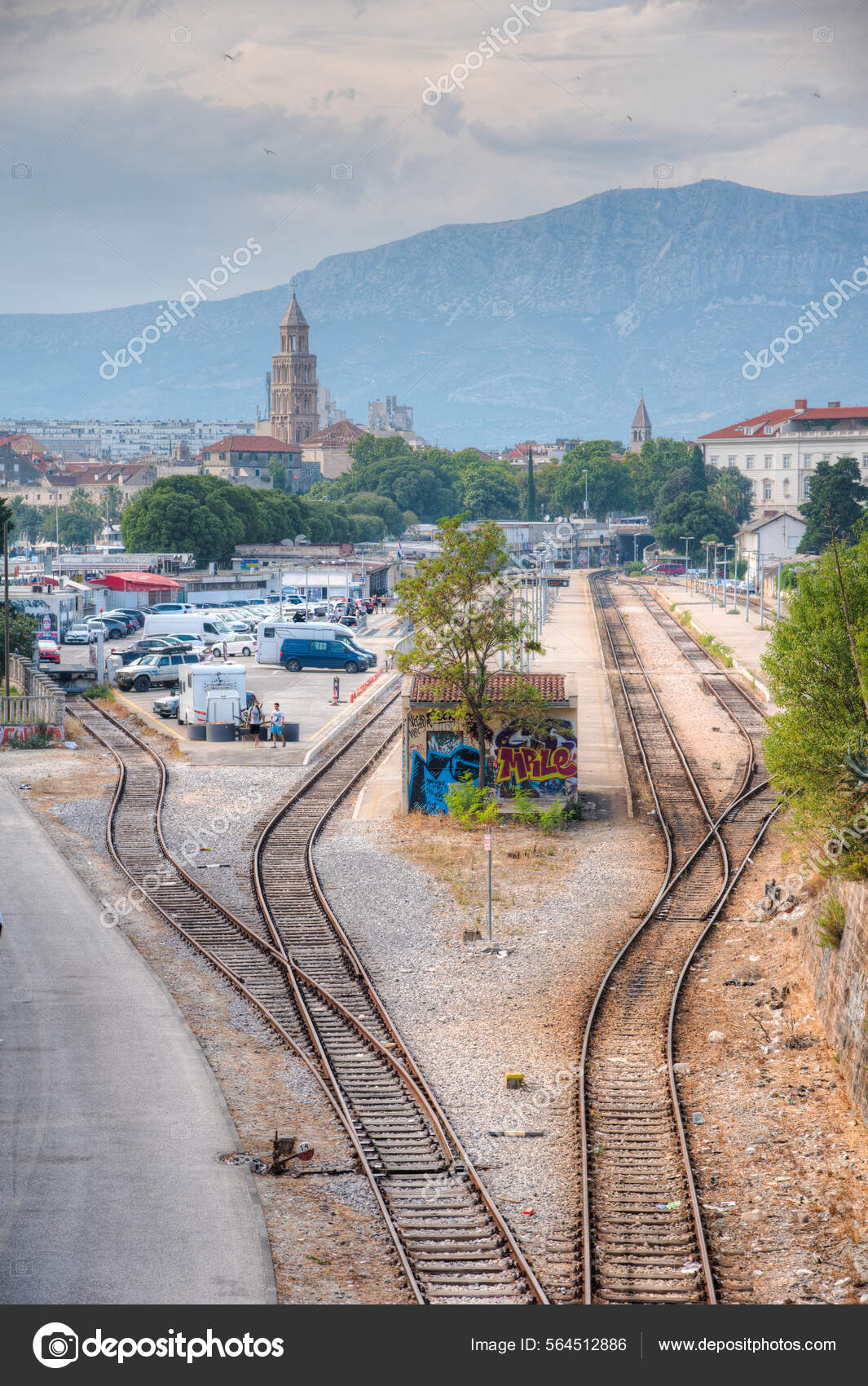 Split Croatia July 2020 Aerial View Train Station Split Croatia – Stock ...