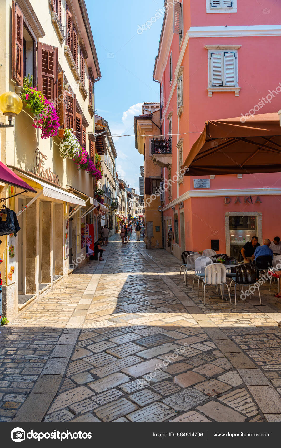 Porec Croatia July 2020 People Strolling Pedestrian Street Porec ...