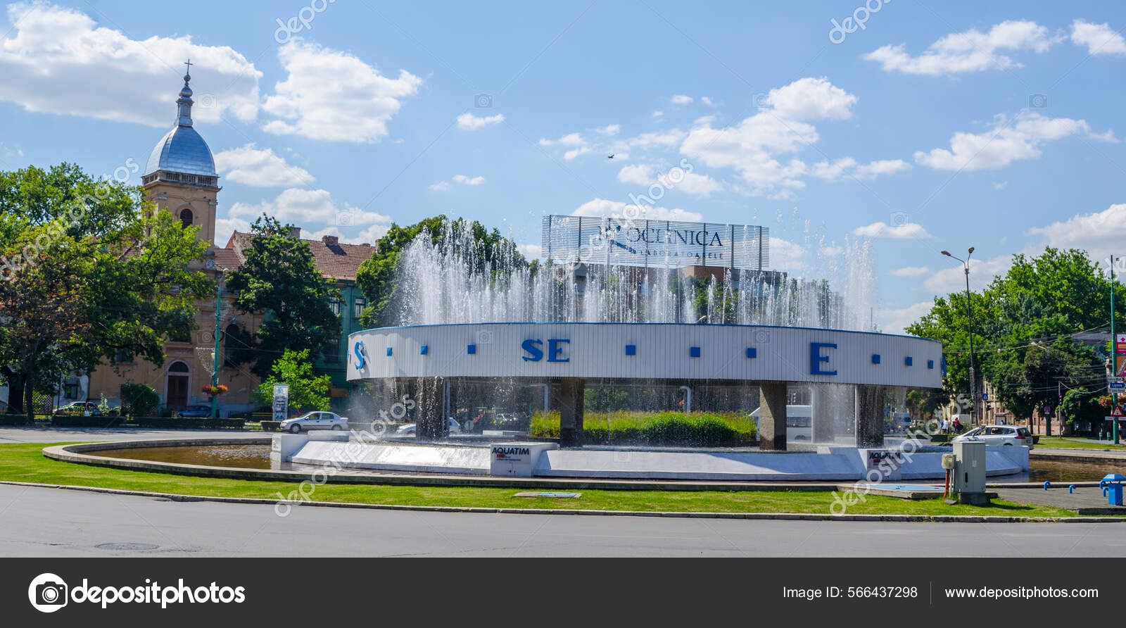 Timisoara Romania July 2015 Cardinal Points Fountain Timisoara Largest ...
