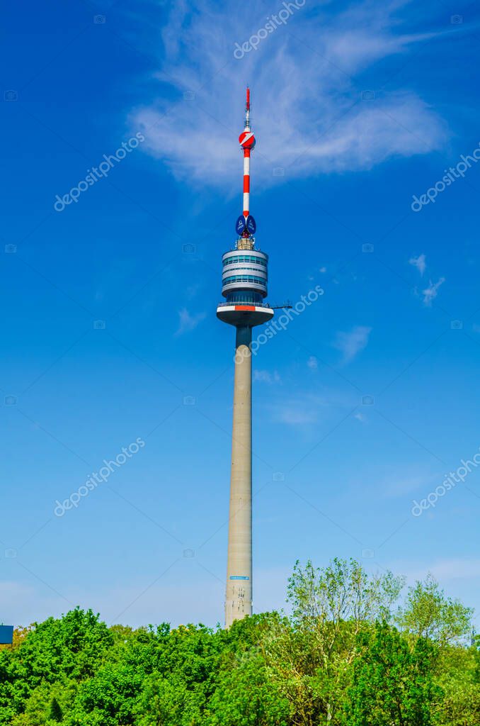 VIENNA, AUSTRIA, JUNE 15, 2015: The Vienna Donauturm (Danube Tower ...