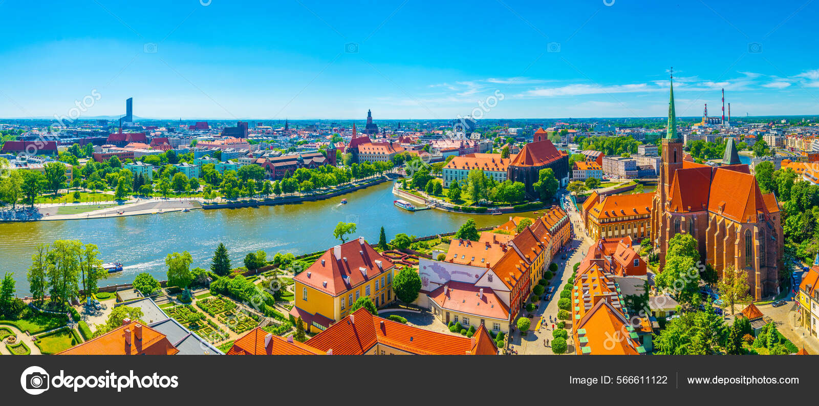 Aerial View Wroclaw Church Our Lady Sand Church Holy Cross — Stock ...