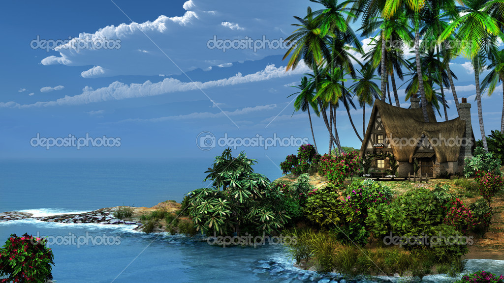 Tropical Island Huts