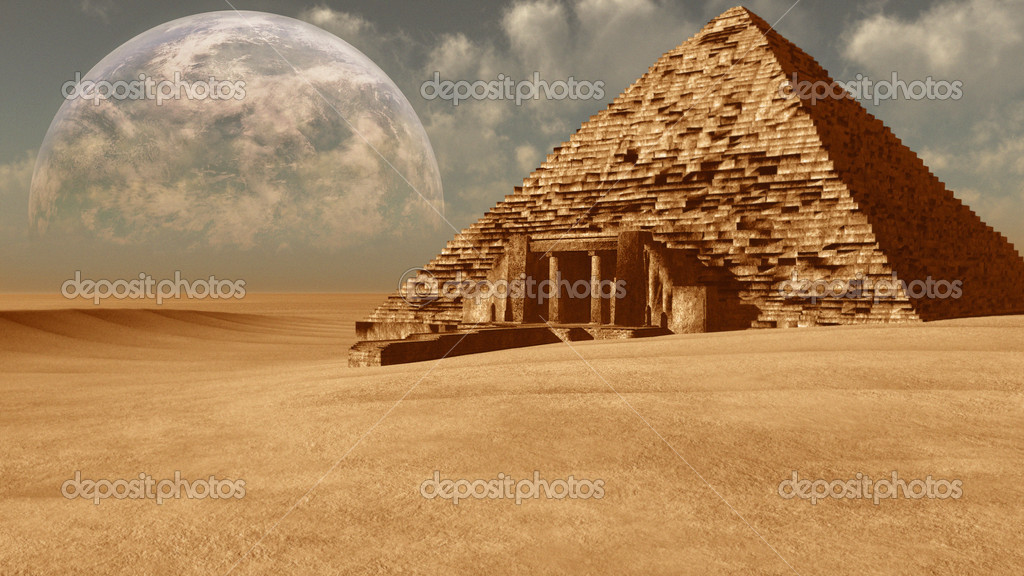 Desert scene with pyramid — Stock Photo © mppriv #31191299