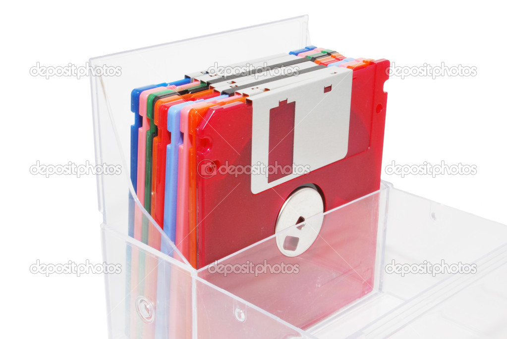 Box of color diskettes Stock Photo by ©OlVikA 19623477