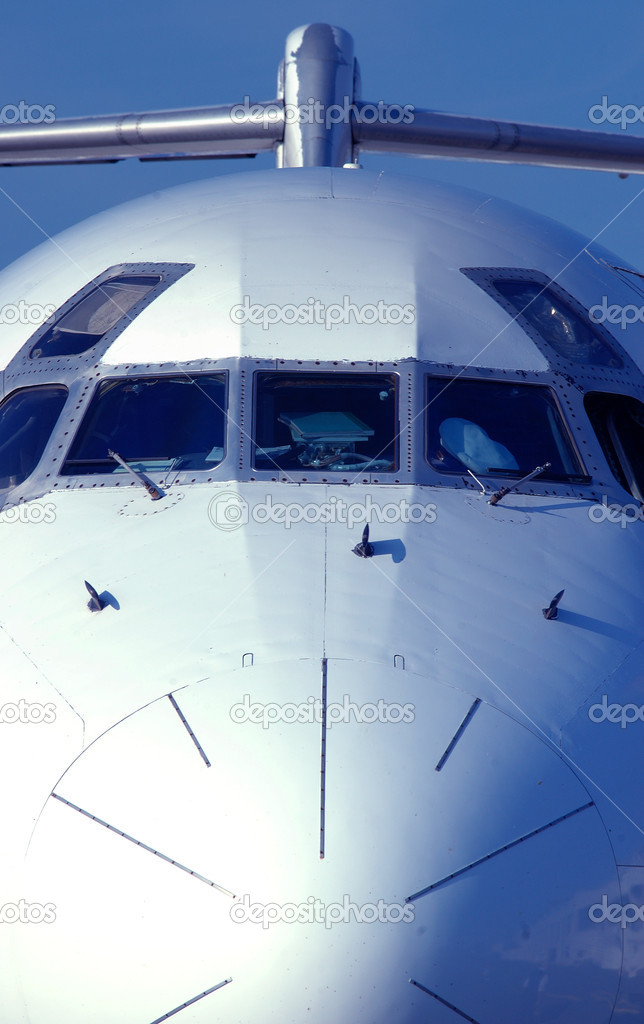 Front view of passenger jet airplane Stock Photo by ©alistairjcotton ...