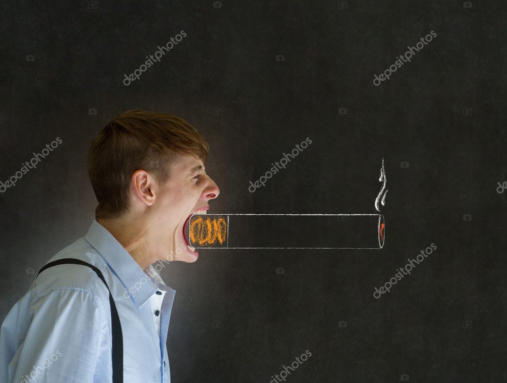 Big mouth man smoking cigarette Stock Photo by ©alistairjcotton 22935840