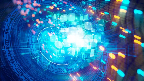 Robot Brain Computing Programming Codes Cyberspace Data Computing Coding Artificial — Stock ...