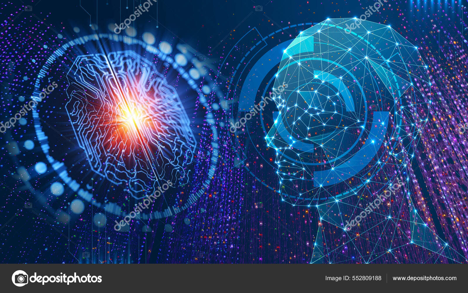 Robot Brain Computing Programming Codes Cyberspace Data Computing Coding Artificial — Stock ...