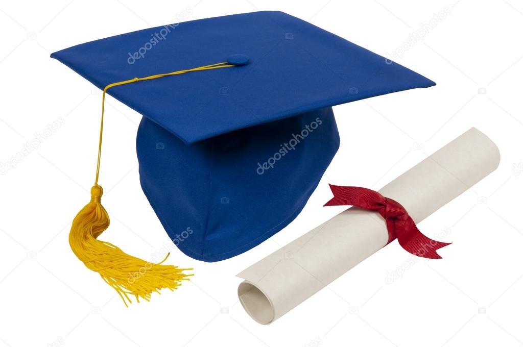 Blue Graduation Hat With Diploma — Stock Photo © whitestar1955 #16963719