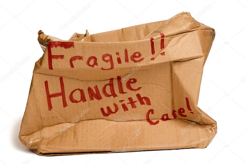 Fragile Brown Box Crushed XXXL — Stock Photo © whitestar1955 #18518933