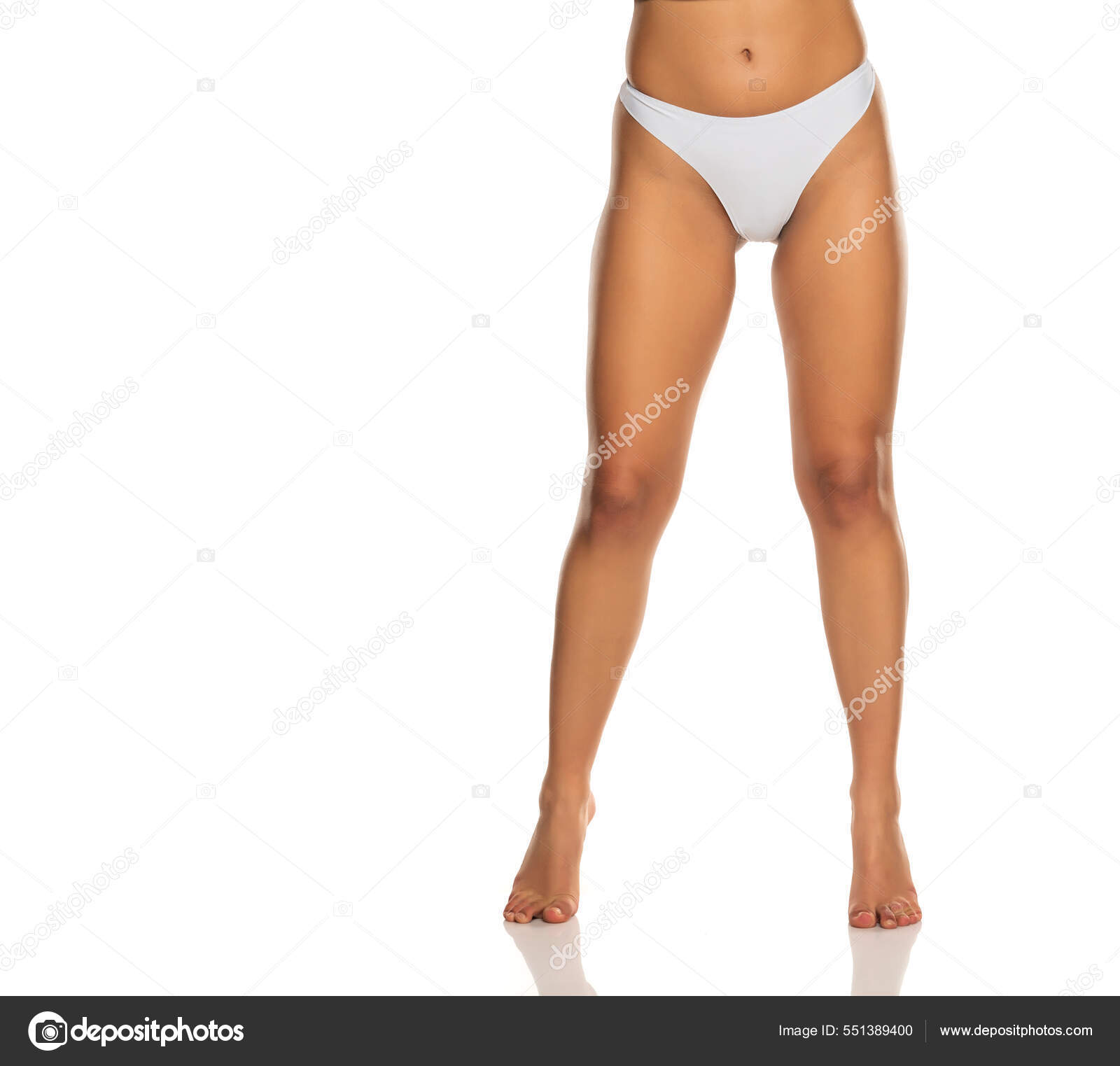 Front View Pretty Female Legs White Background Stock Photo by ...