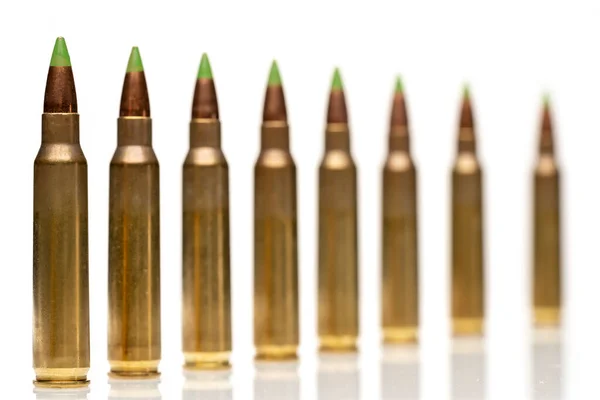 Group Calibar Green Tip Bullets Ordered Lines Black Background Stock ...