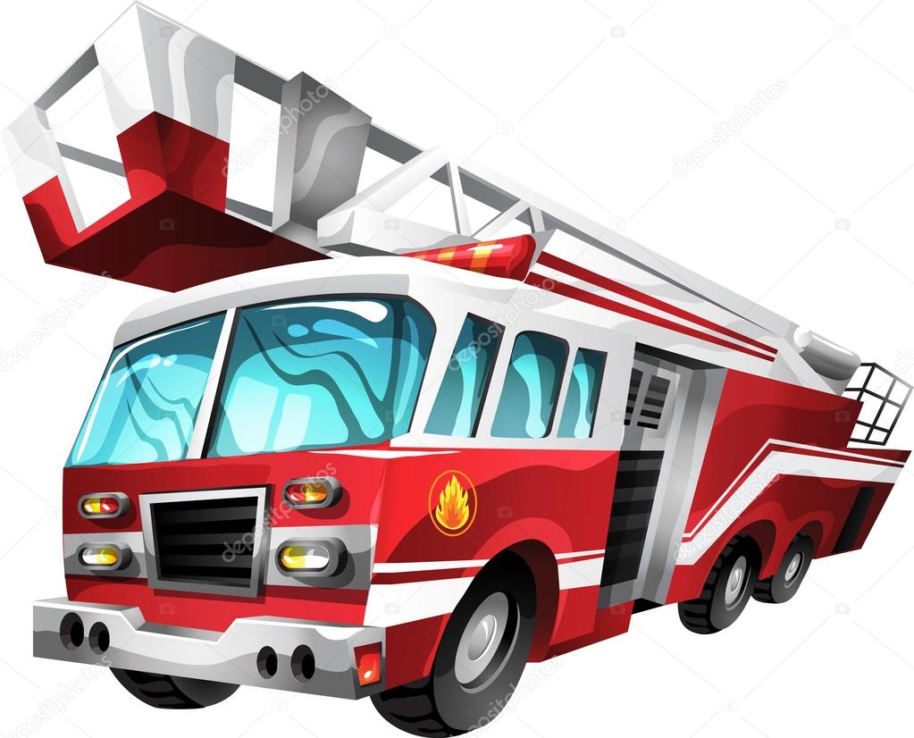 Cartoon Fire Truck Stock Illustration by ©ledav #16974701