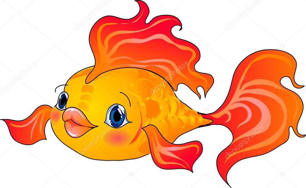 Pesce Cartone Animato Oro — Vettoriali Stock © Ledav 18228809