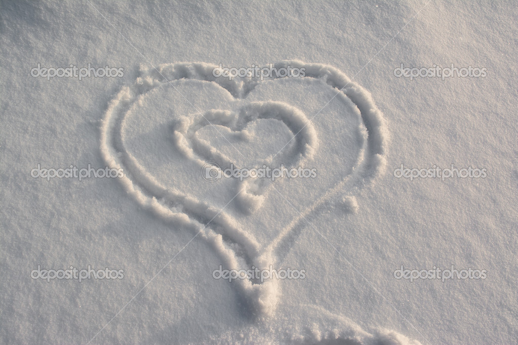 Snow heart shape Stock Photo by ©VBaleha 39667893