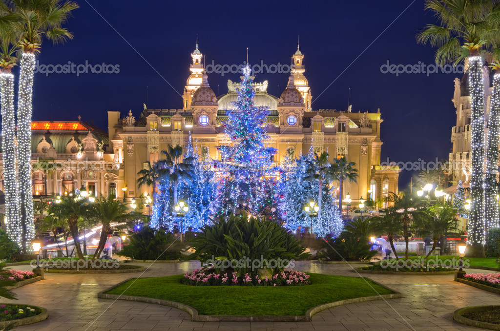 Christmas decorations in Monaco, Montecarlo,France Stock Photo by ...