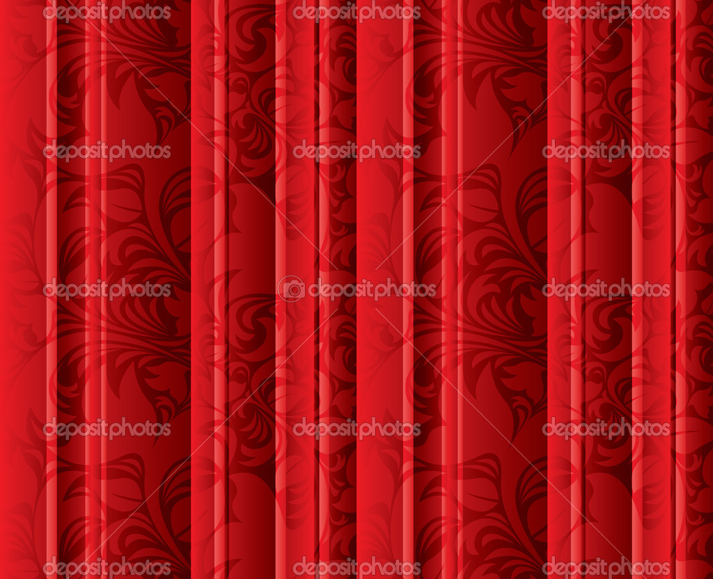 Seamless floral texture on the red curtains — Stock Photo © Blankstock ...