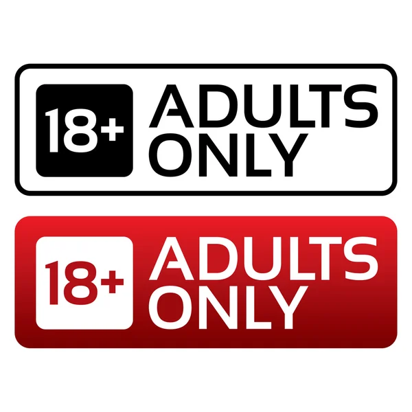 Adults only content button. Vector red sticker. Stock Vector Image by ...