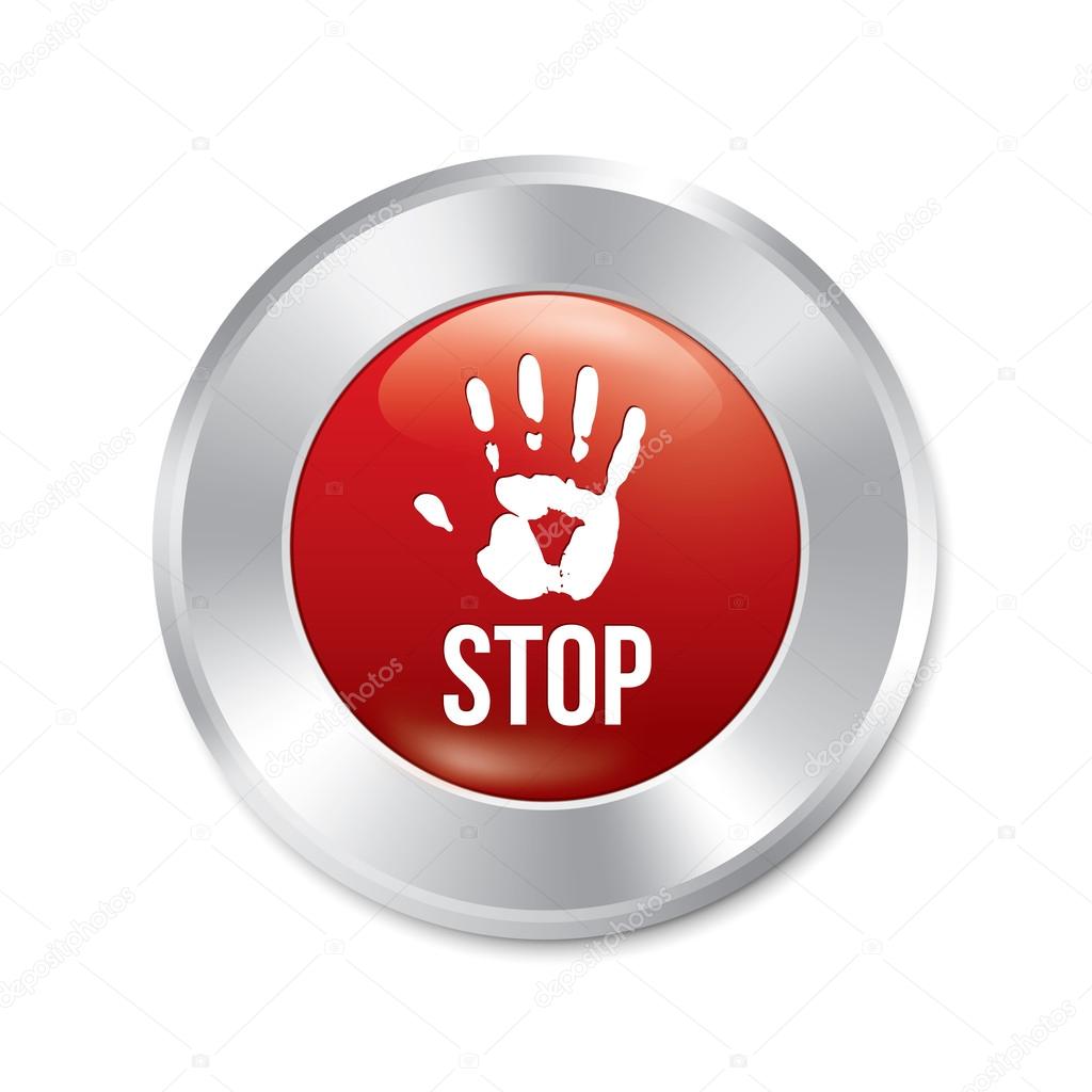 Hand stop button. Age limit red round sticker. — Stock Vector ... Hand stop button. Age limit red round sticker. — Stock Vector ...