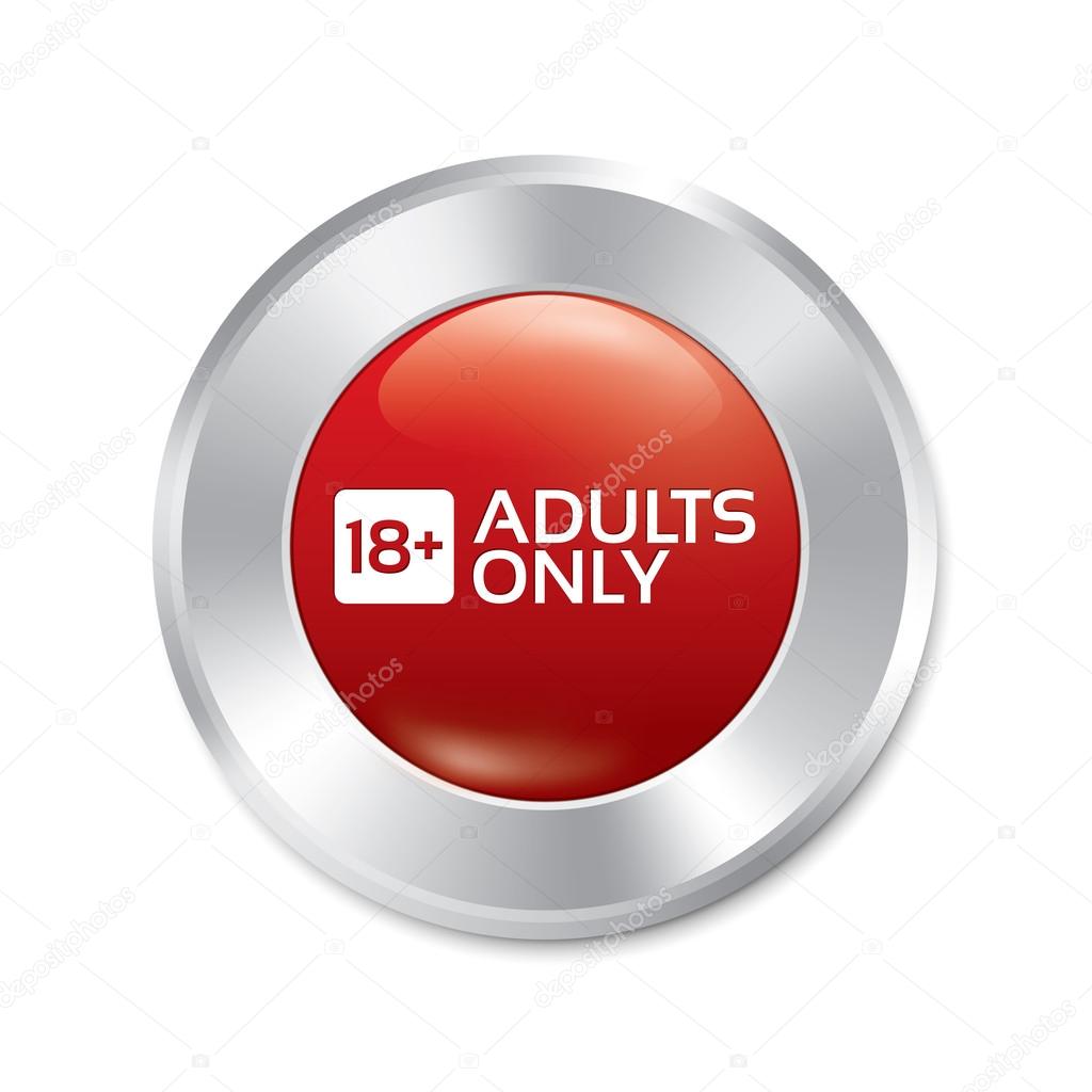 Adults only button. Age limit sticker. Isolated. — Stock Photo ... Adults only button. Age limit sticker. Isolated. — Stock Photo ...