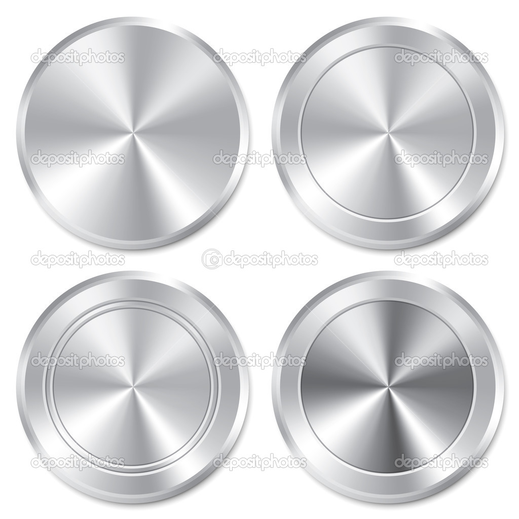 Metallic buttons template set. Realistic icons. — Stock Photo ...