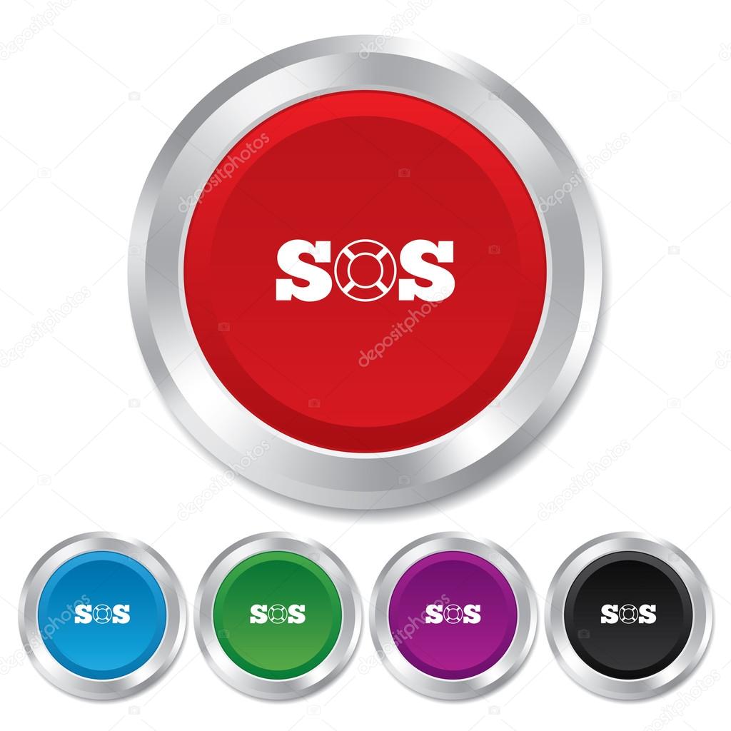 Icono de signo SOS. Símbolo de boya salvavidas . Vector de stock por ...