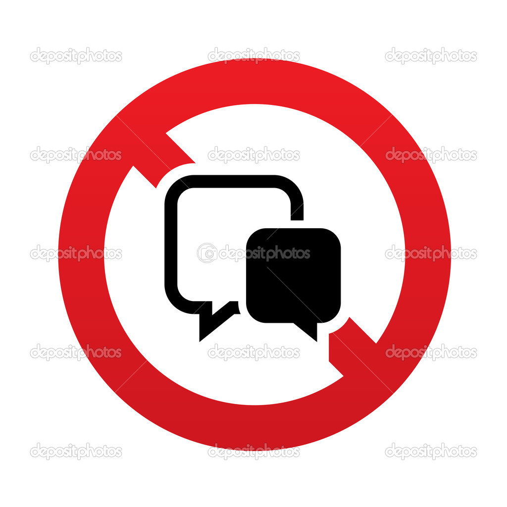 No Chat sign icon. Speech bubble symbol. Stock Vector Image by ...