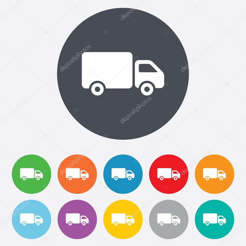 Delivery truck sign icon. Cargo van symbol. Stock Vector Image by ...