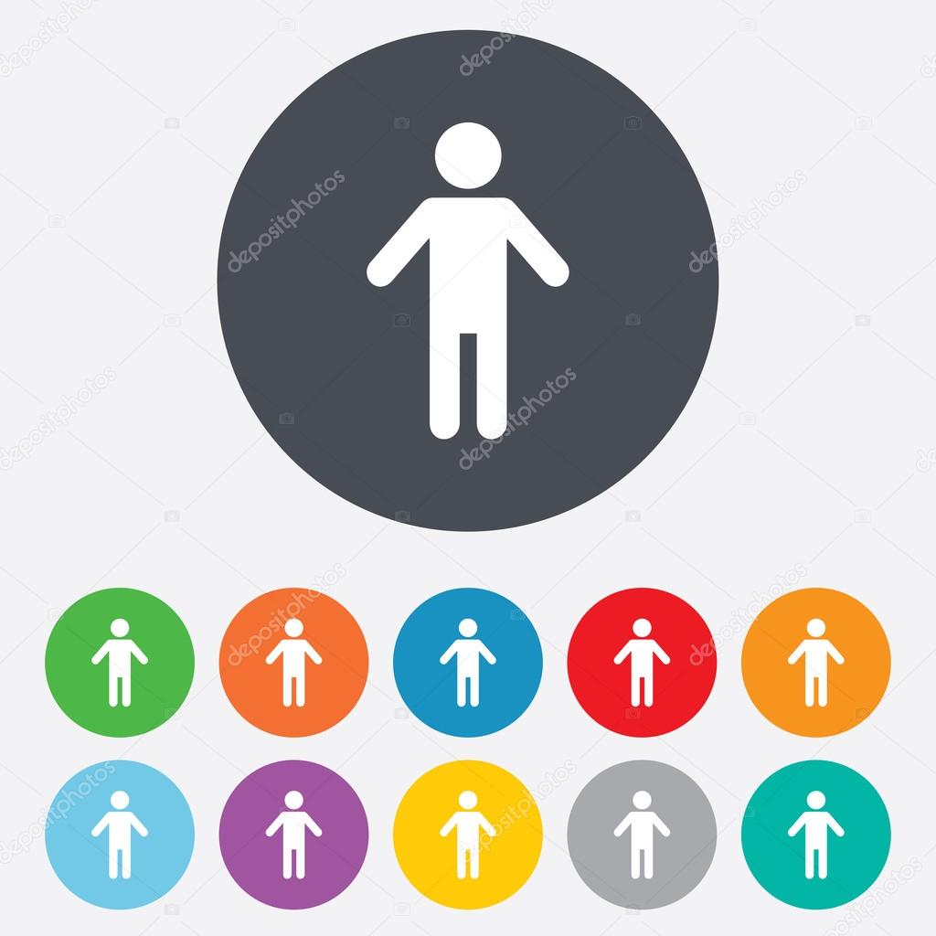 Human male sign icon. Person symbol. Stock Vector by ©Blankstock 39578073