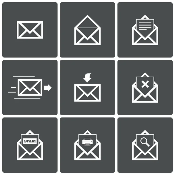 Mail icons. Mail delivery sign. Letter in envelope Stock Photo by ...