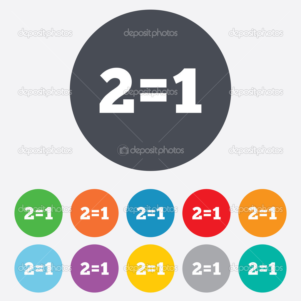 Two for one sign icon. Take two pay for one. — Stock Photo © Blankstock ...