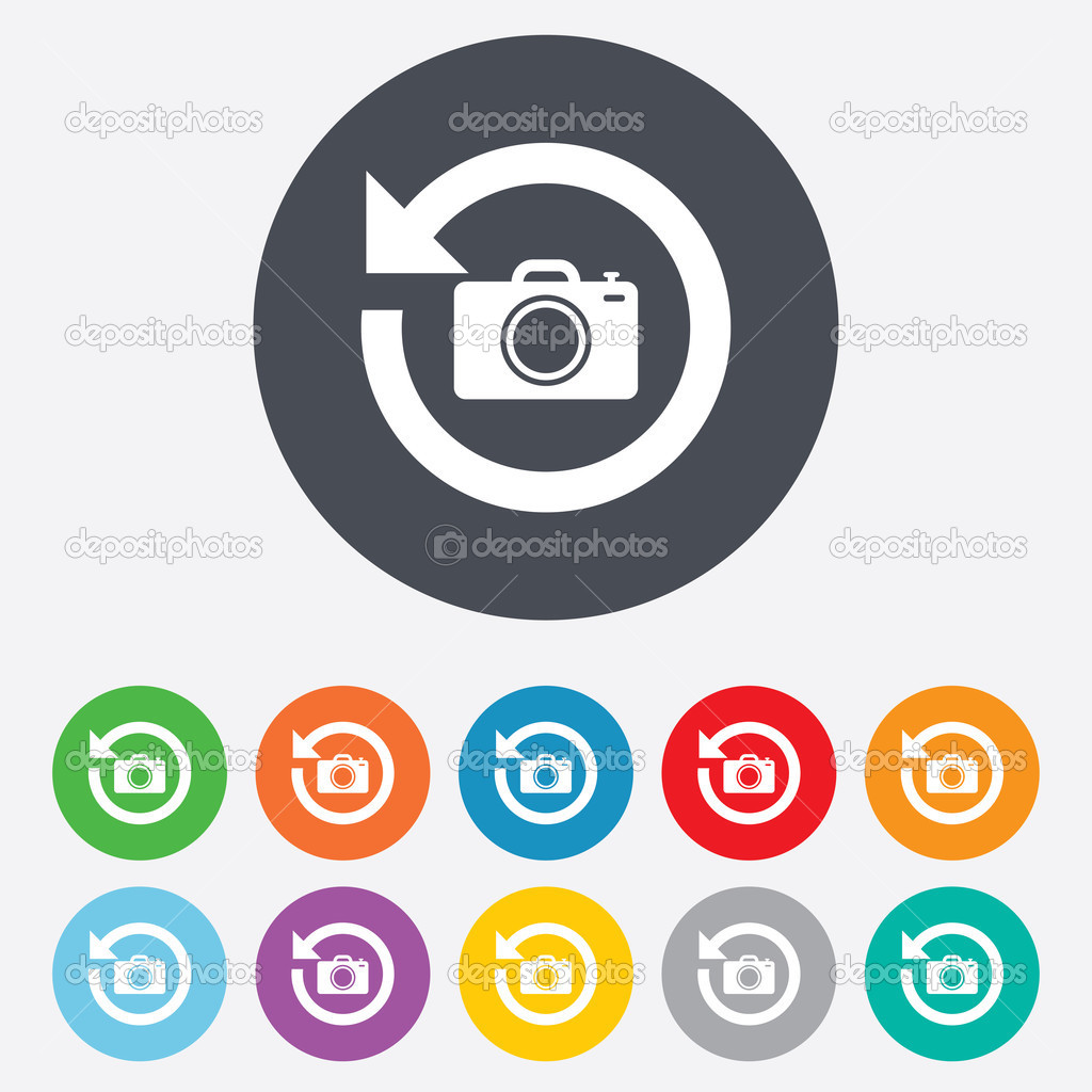 Front photo camera sign icon. Change symbol. — Stock Photo © Blankstock ...