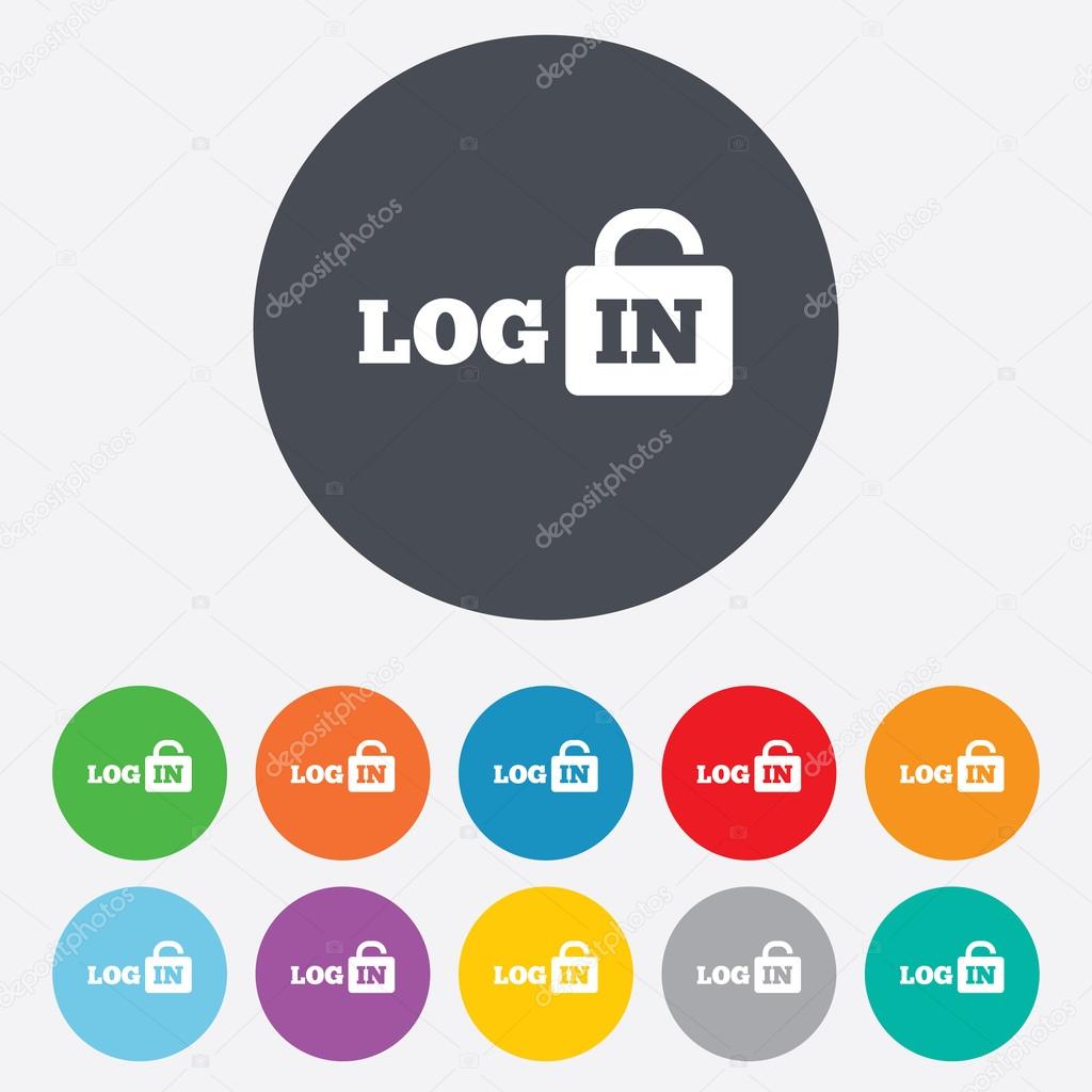 Login sign icon. Sign in symbol. Lock. — Stock Photo © Blankstock #39685853