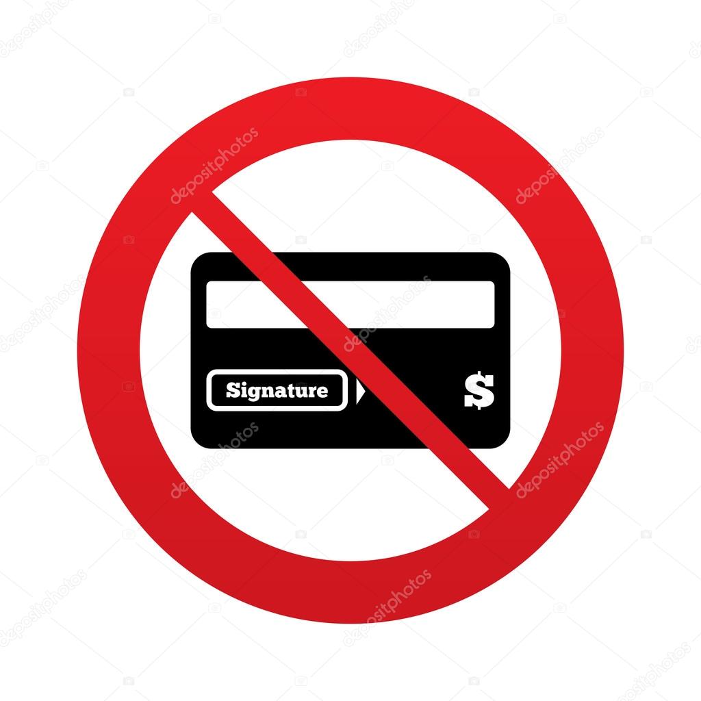 No Credit card sign icon. Debit card symbol. Stock Vector Image by ...