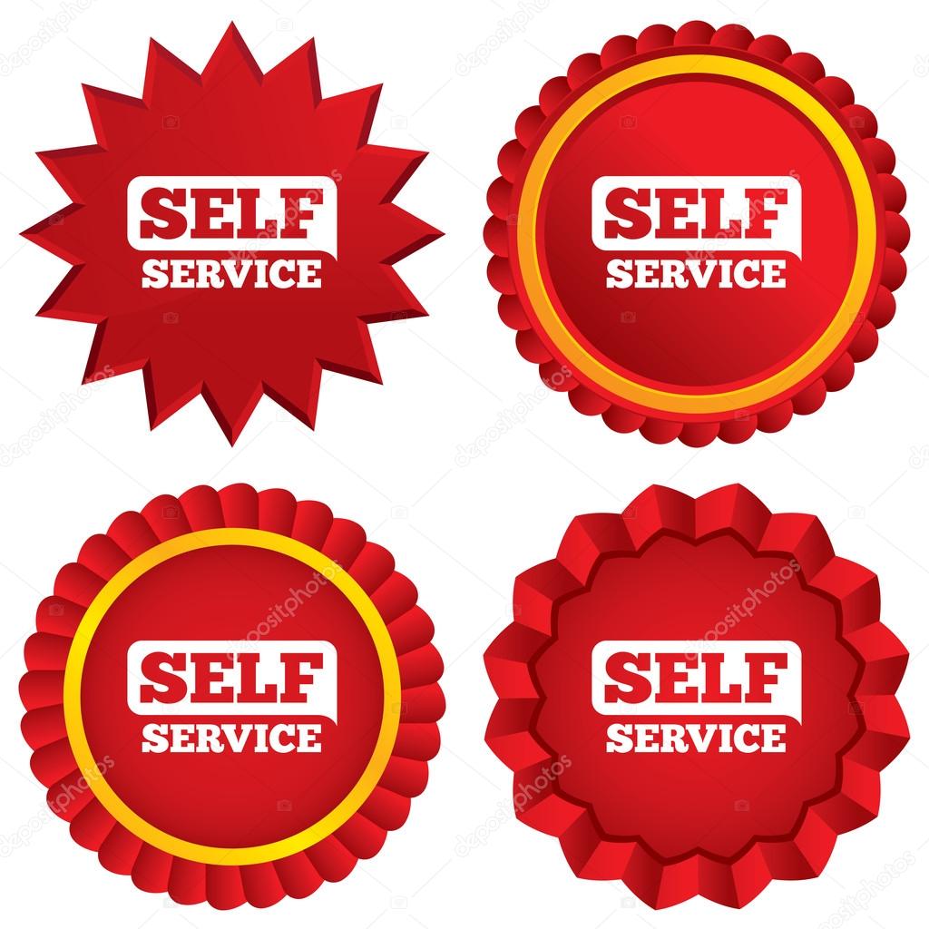 Self service sign icon. Maintenance button. Stock Vector Image by ...