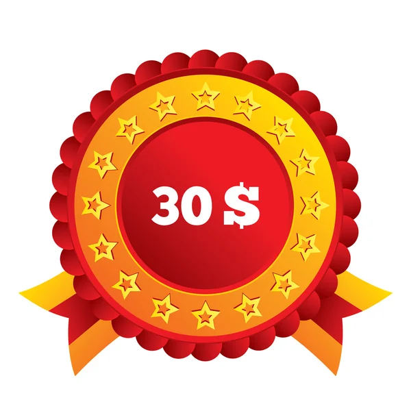 Isolated Bronze medal (badge or insignia) of Third place with red ...