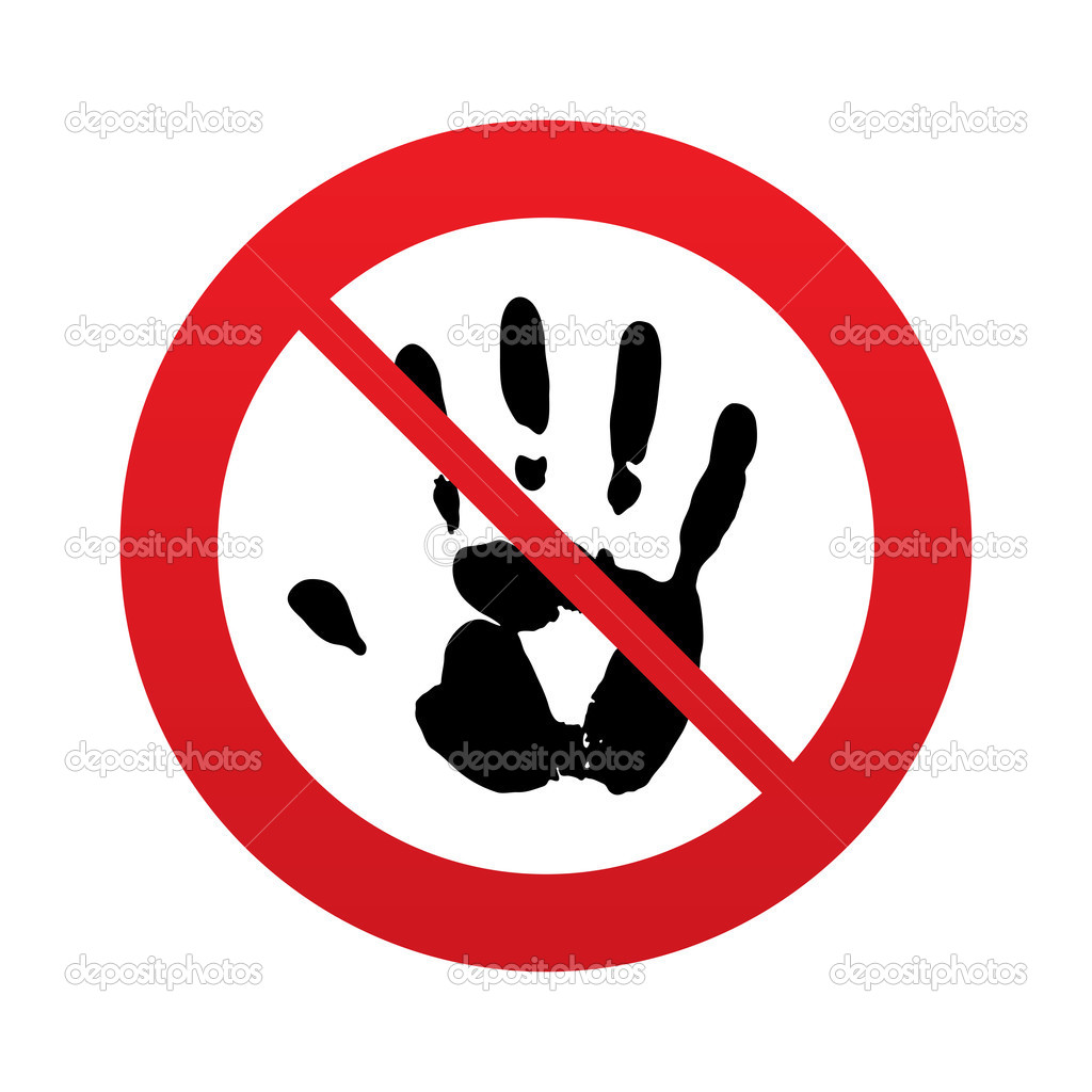 No Hand print sign icon. Stop symbol. — Stock Photo © Blankstock #40976625