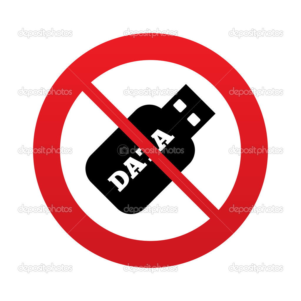 No Usb Stick sign icon. Usb flash drive button. — Stock Photo ...